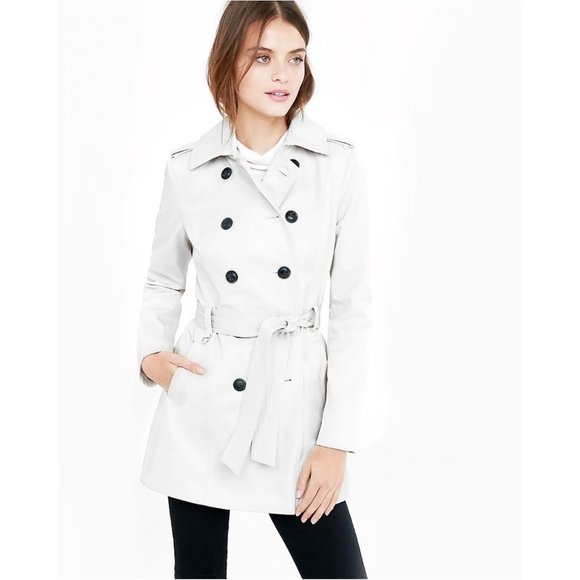 Express | Jackets & Coats | New Express White Trapunto Stitch Sash ...